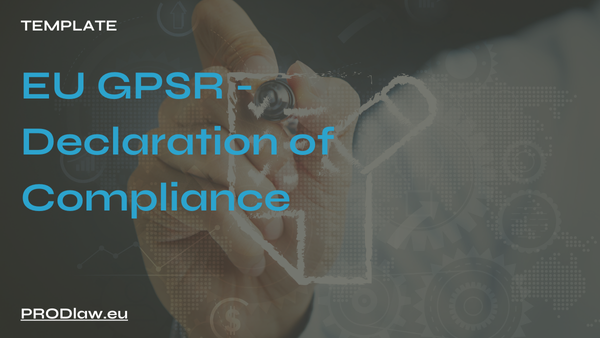 Declaration of Compliance - GPSR